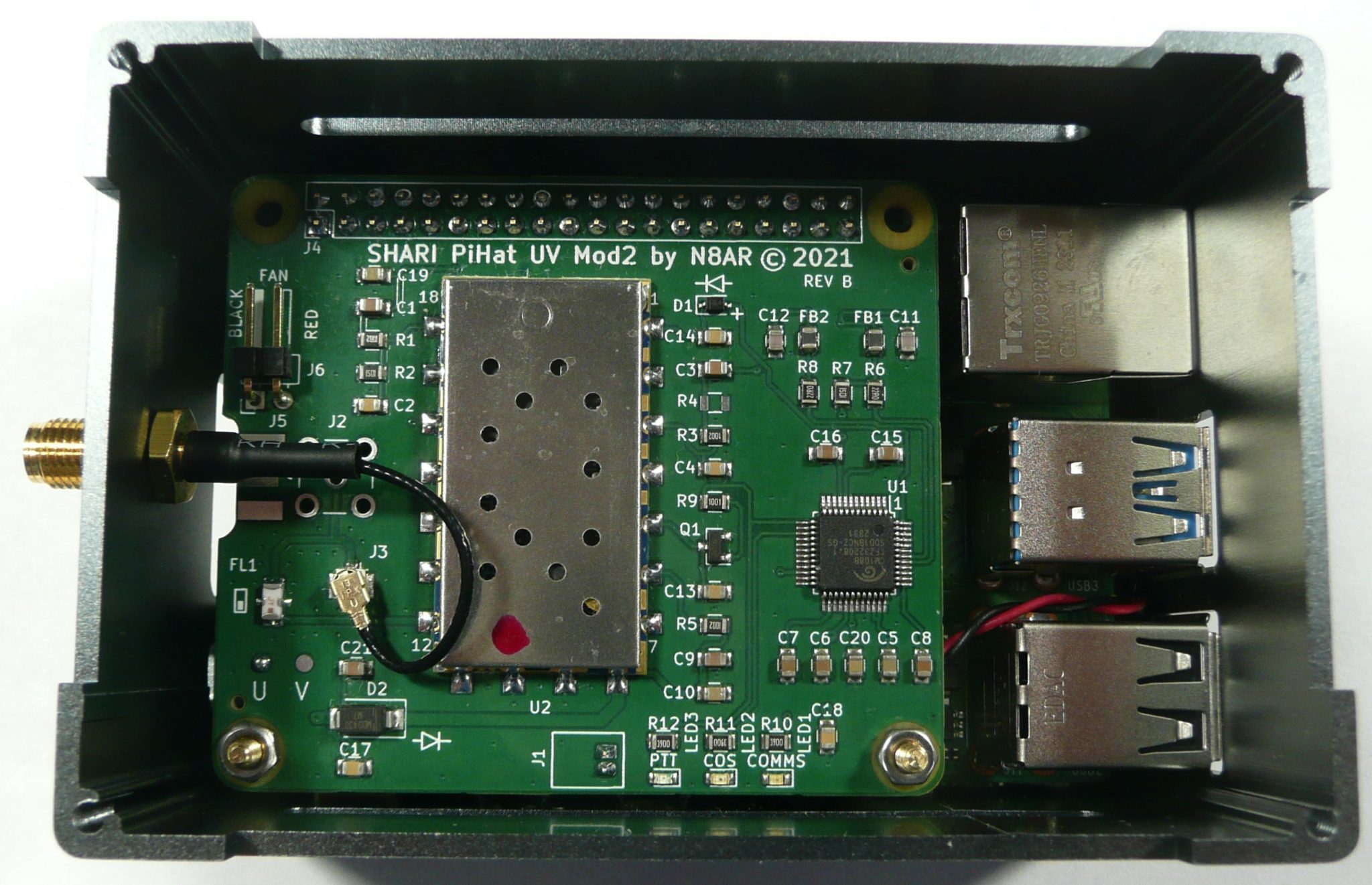 SHARI PiHat (52Pi case) using a Pi4 – Kits 4 Hams